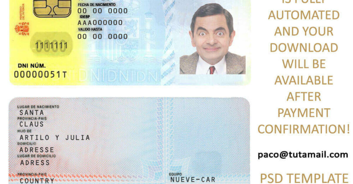 Spain ID Template | Editable-Templates