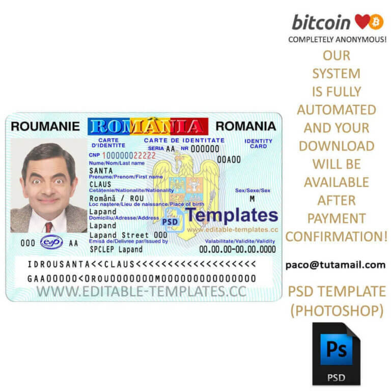 Romanian ID Template | Editable-Templates