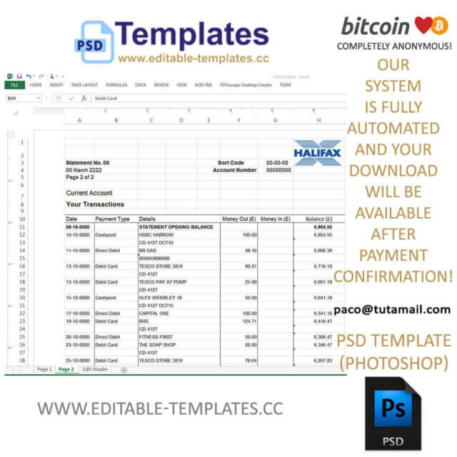 Halifax Statement EXCEL-PRINT QUALITY | Editable-Templates