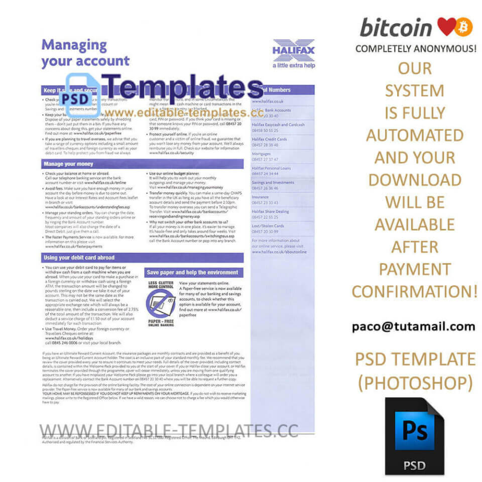Halifax Statement EXCEL-PRINT QUALITY | Editable-Templates