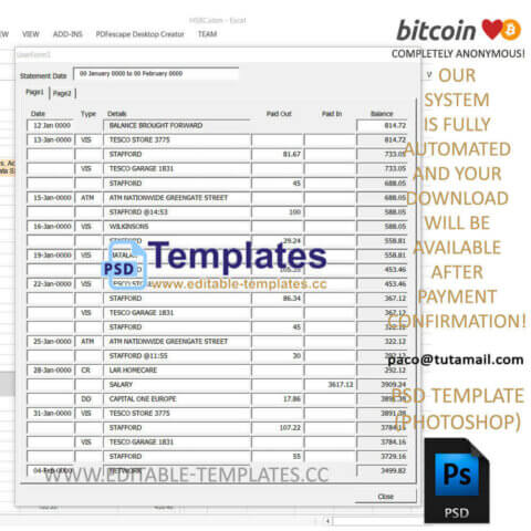 HSBC Statement template | Editable-Templates