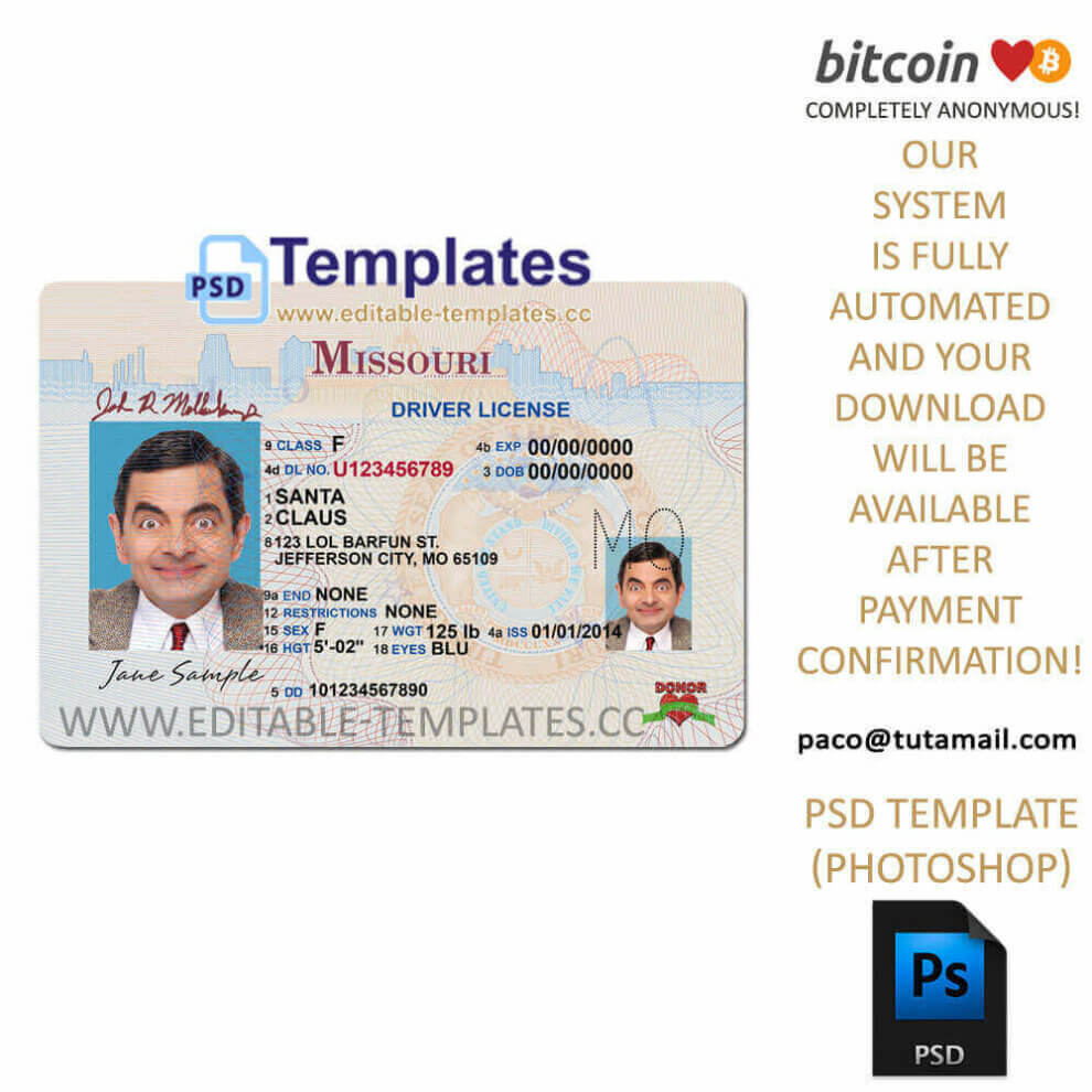 Missouri Driving Licence Template | Editable-Templates