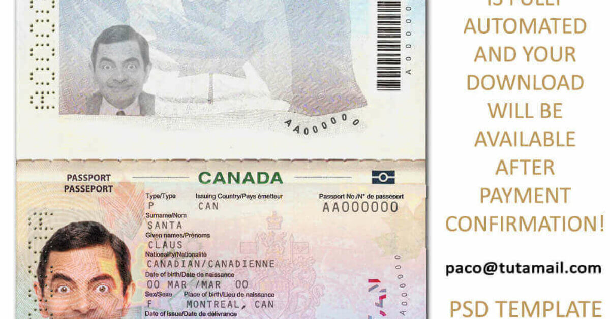 Canada Passport Template V1 | Editable-Templates