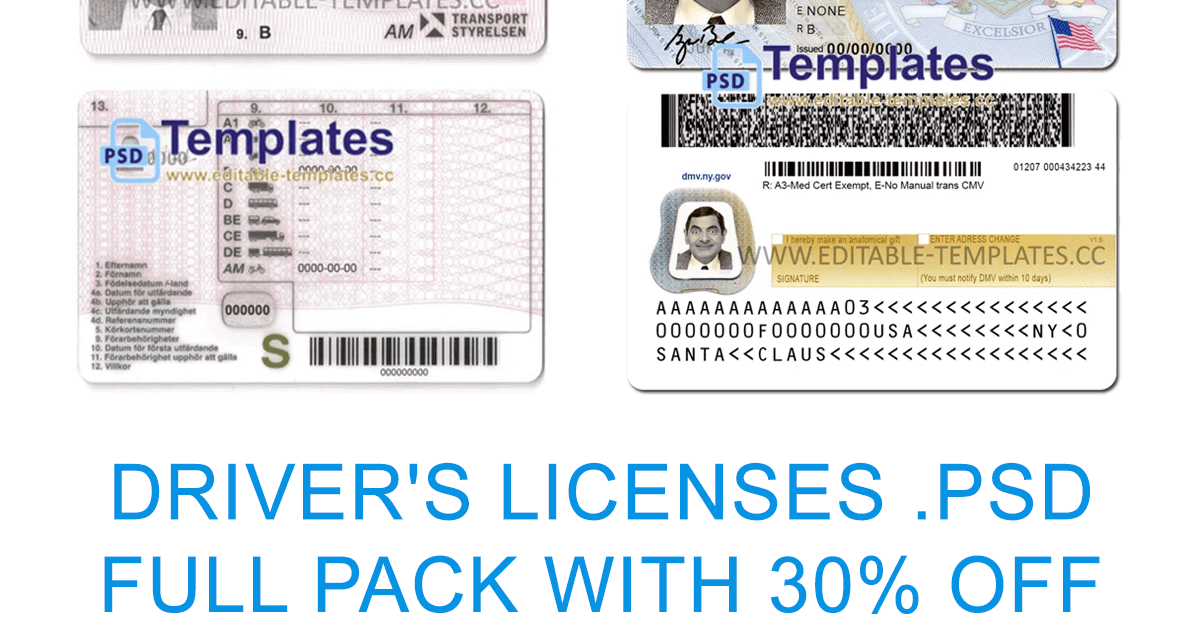 Driver's License Templates Pack - 30% OFF