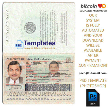 Mexico Passport Template | Editable-Templates